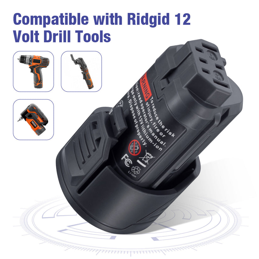 Professional Ridgid 12V Li-ion Replacement Battery | Powerextra